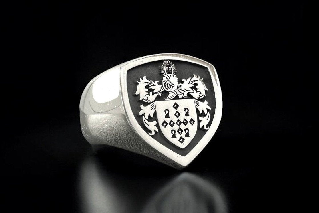 Coat of Arms Ring, Family Crest Rings, Custom Signet Ring, Crest Ring ...